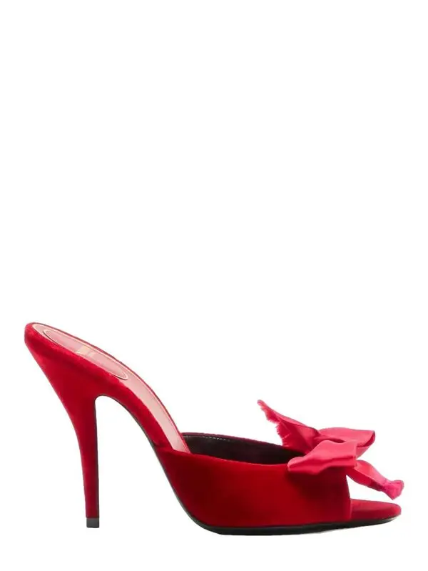 Valentino Garavani Marie A Velvet Slide Sandals 105mm - Red