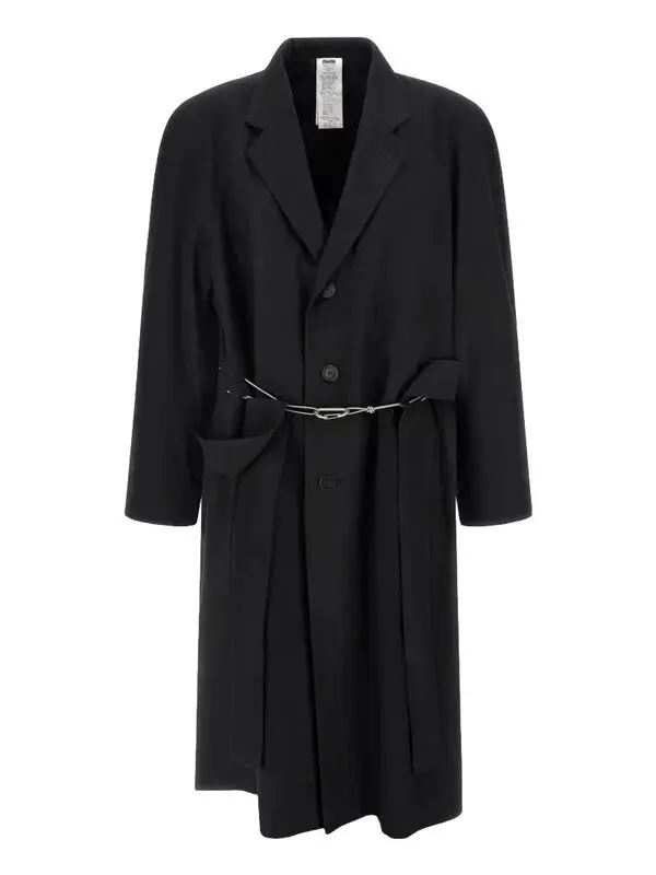 MAGLIANO Belted Cotton Trench Coat - Black