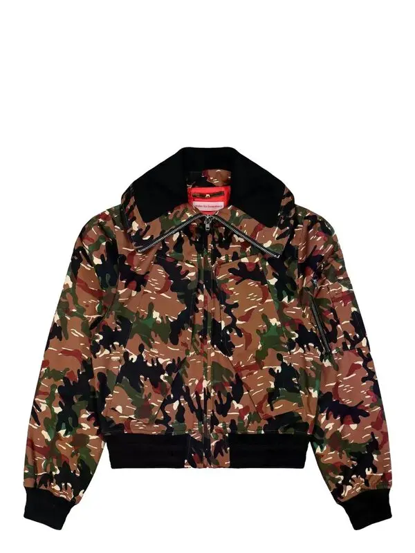 WALTER VAN BEIRENDONCK Camouflage Zip-up Bomber Jacket - Brown