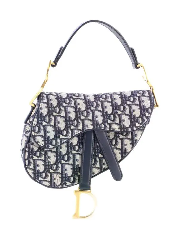 Dior Saddle Handbag Oblique Canvas Mini Shoulder Bag - Blue