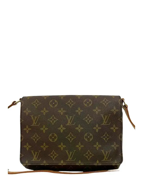 LOUIS VUITTON 2001 Monogram Musette Tango Shoulder Bag - Brown