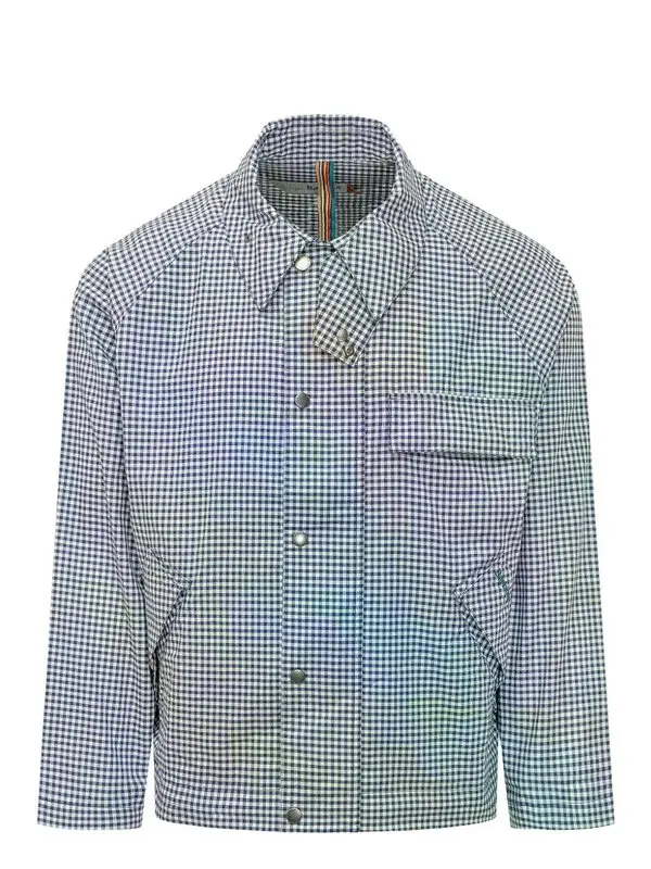 Barbour X Paul Smith Gingham-pattern Shirt Jacket - Blue