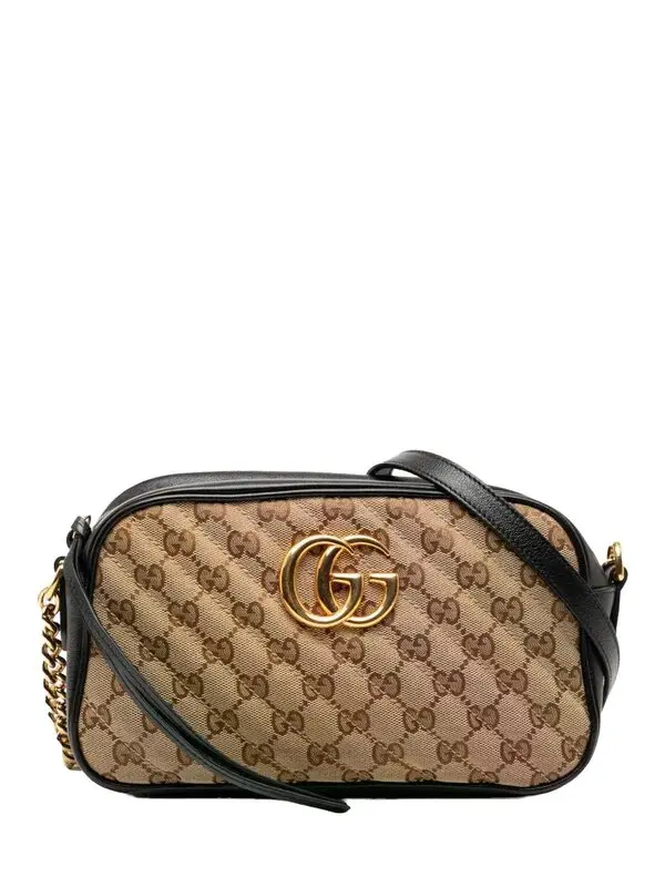 Gucci Small Gg Marmont Matelassé Crossbody Bag - Brown
