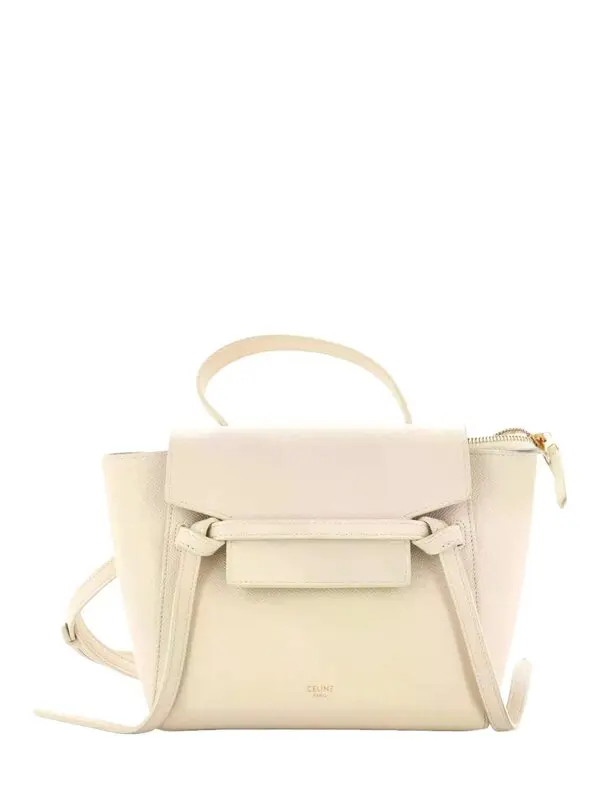 Celine Belt Bag Textured Leather Nano Shoulder Bag - Neutrals