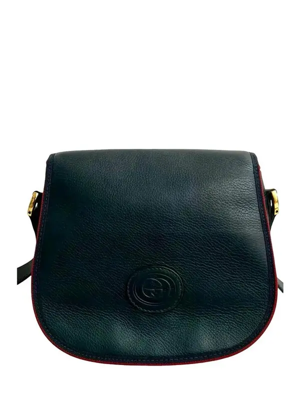 Gucci 20th Century Grained Calfskin Interlocking G Crossbody Bag - Blue