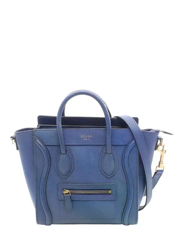 Celine 2010-2025 Nano Leather Luggage Tote Satchel - Blue