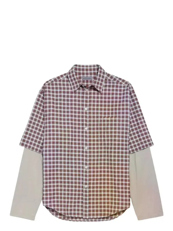 Balenciaga Checked Layered Shirt - Red