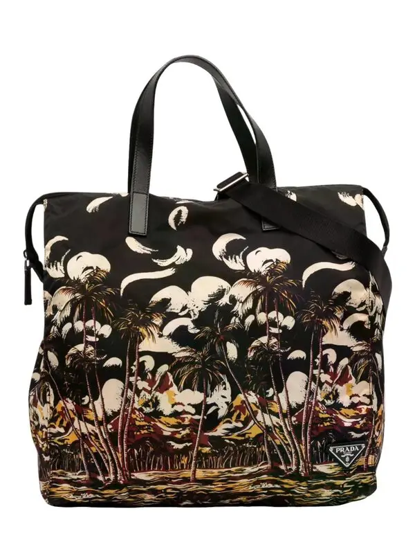 Prada 2013-2025 Tessuto Stampato Satchel - Black