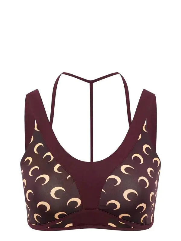MARINE SERRE Athleisure Moon-printed Bra Top - Red