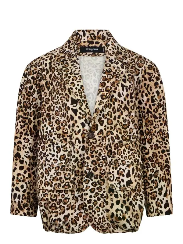 Dsquared2 Wild Leopard Print Blazer - Brown
