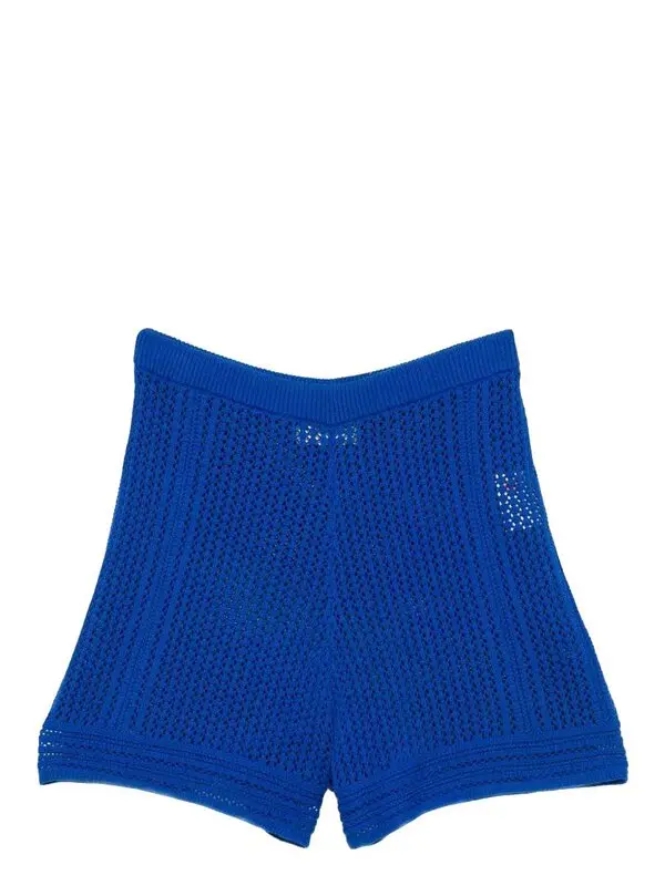Eric Bompard Crocheted Knit Shorts - Blue