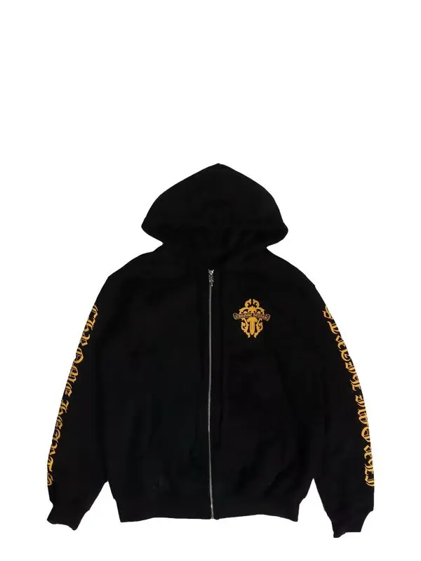 Chrome Hearts Dagger Logo Zip-up Hoodie - Black