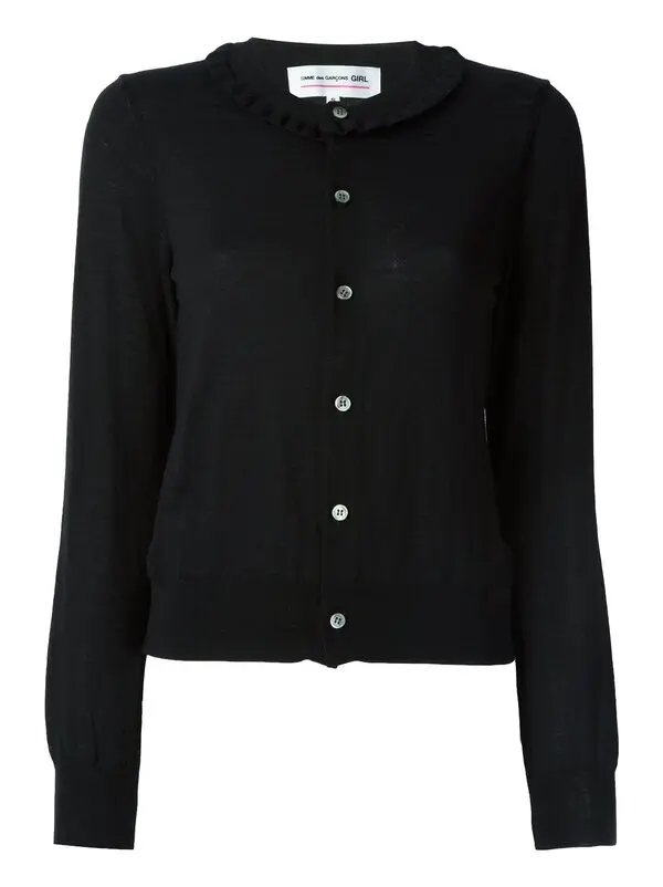 Comme Des Garçons Frill Neck Cardigan - Black