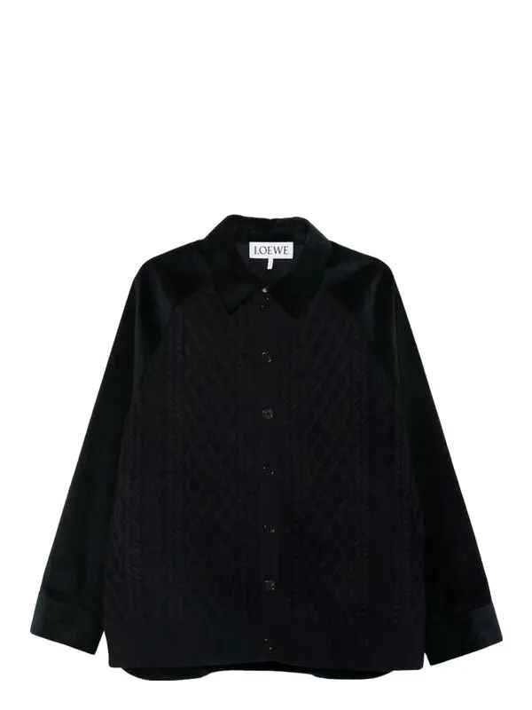 Loewe Cable Knit Corduroy Jacket - Blue