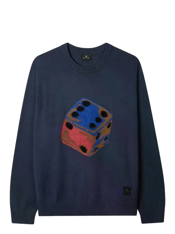 Paul Smith Dice Graphic Crew-neck Sweater - Blue