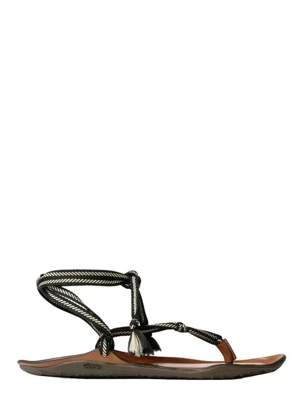 LEMAIRE Lace-up Woven-strap Sandals With Vibram Sole - Brown