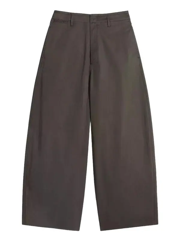 LEMAIRE Oversized Chino Trousers In Cotton Twill - Brown