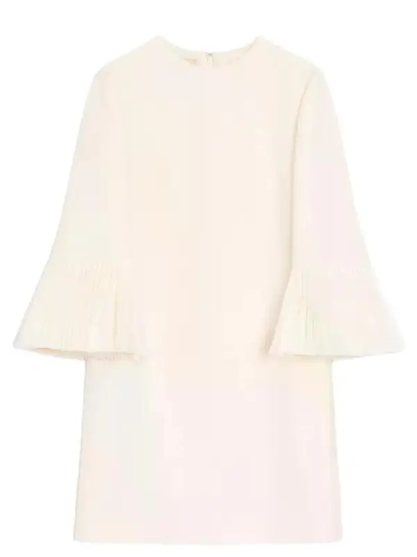 Valentino Garavani Embroidered Crepe Couture Short Dress - Neutrals