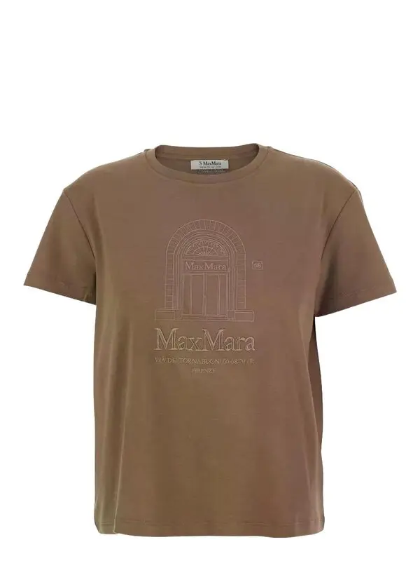 Max Mara Logo-embroidered T-shirt - Brown