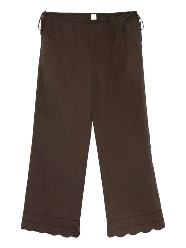 THE GARMENT Kirsten Tie-waist Scalloped Trousers - Brown