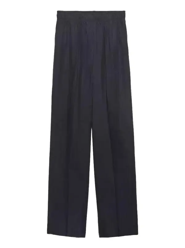 Prada Washed Silk Wide-leg Trousers - Blue