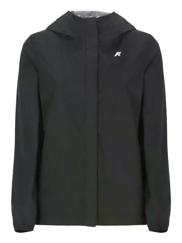 K-WAY Marguerite Hooded Zip-front Jacket - Black