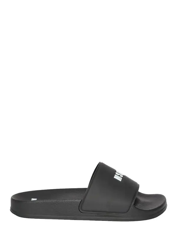 MSGM Logo Detail Open-toe Slides - Black