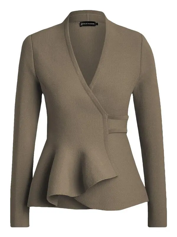 Scanlan Theodore Crepe Knit Wrap Jacket - Army