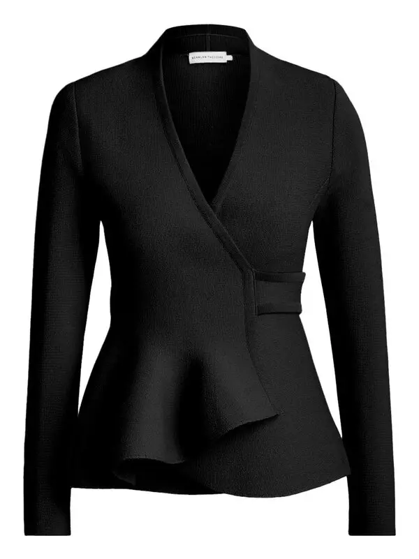 Scanlan Theodore Crepe Knit Wrap Jacket - Black