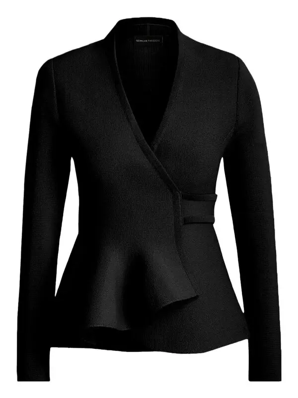 Scanlan Theodore Crepe Knit Wrap Jacket - Black