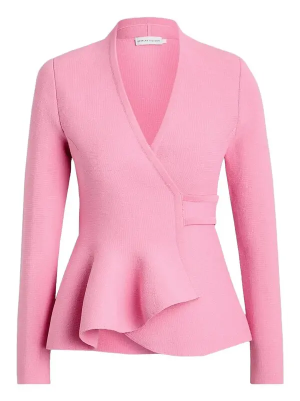 Scanlan Theodore Crepe Knit Wrap Jacket - Flamingo