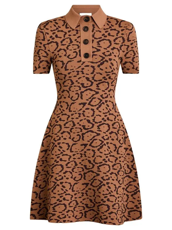 Scanlan Theodore Crepe Knit Jacquard Mini Dress - Spice.chocolate