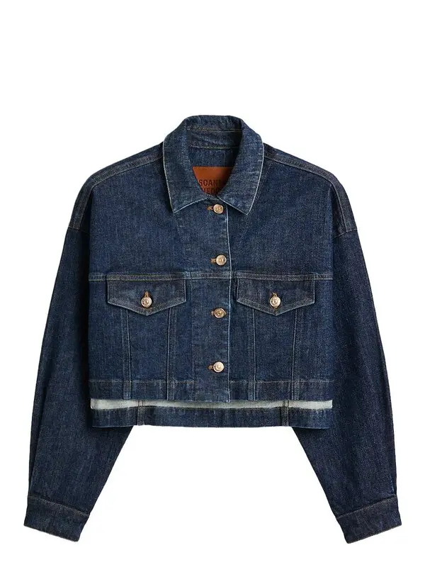 Scanlan Theodore Denim Cropped Jacket - Indigo.b