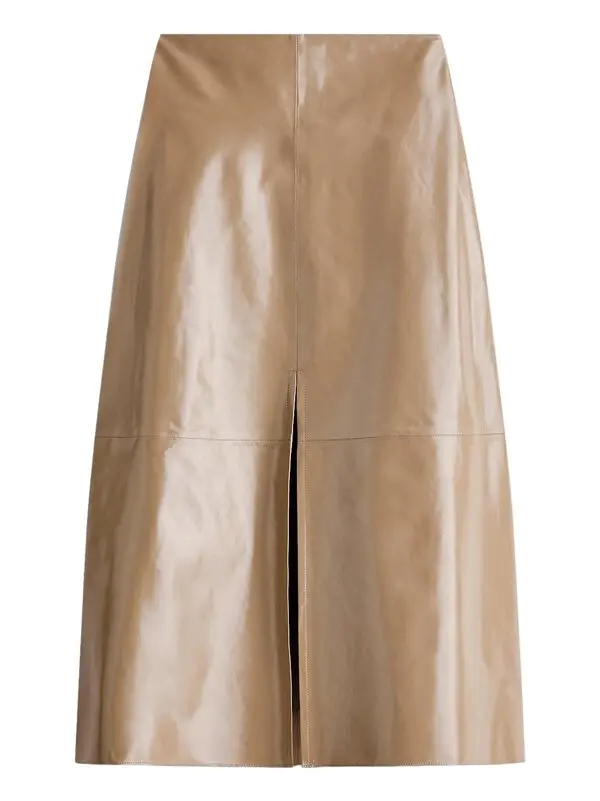 Scanlan Theodore Leather Draped Skirt - Trench