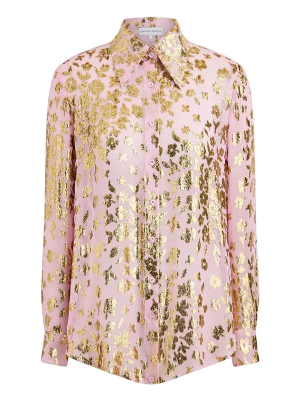 Scanlan Theodore Gold Poppy Shirt - Pink.gold