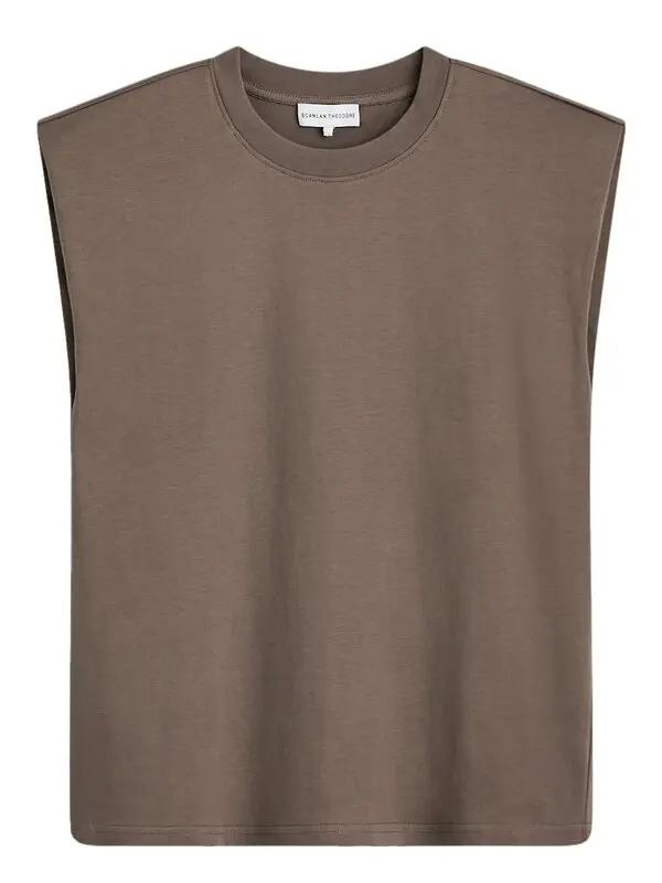 Scanlan Theodore Mercerised Cotton Sleeveless T-shirt - Army