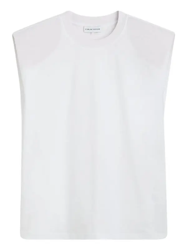Scanlan Theodore Mercerised Cotton Sleeveless T-shirt - White