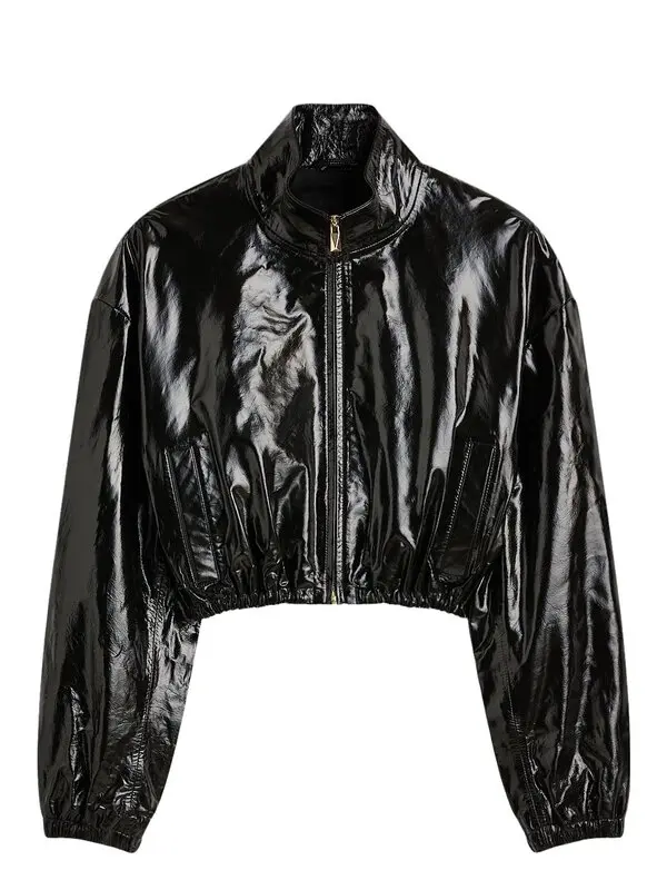 Scanlan Theodore Funnel Neck Leather Jacket - Black