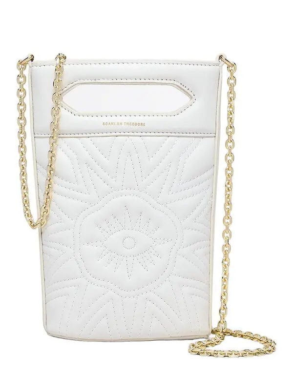 Scanlan Theodore Quilted Italian Leather Crossbody Bag - Chalk