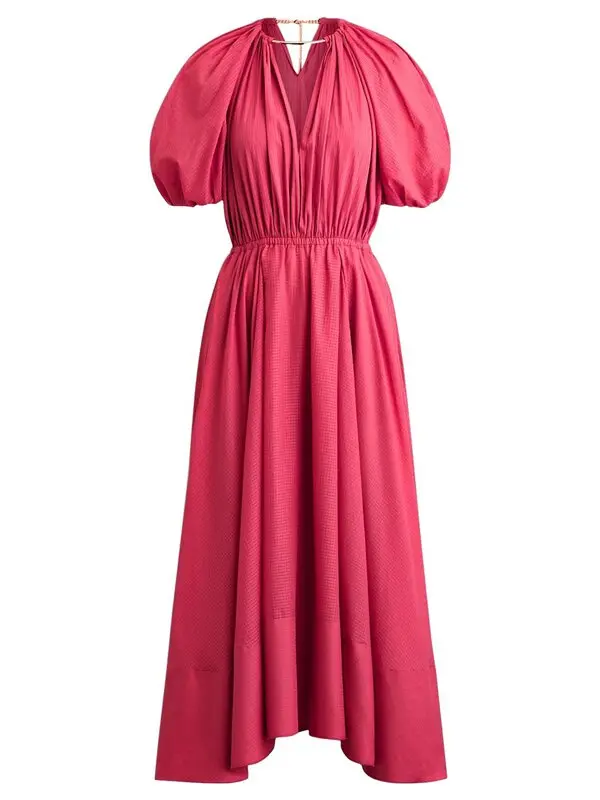 Scanlan Theodore Gingham Voile Dress - Raspberry