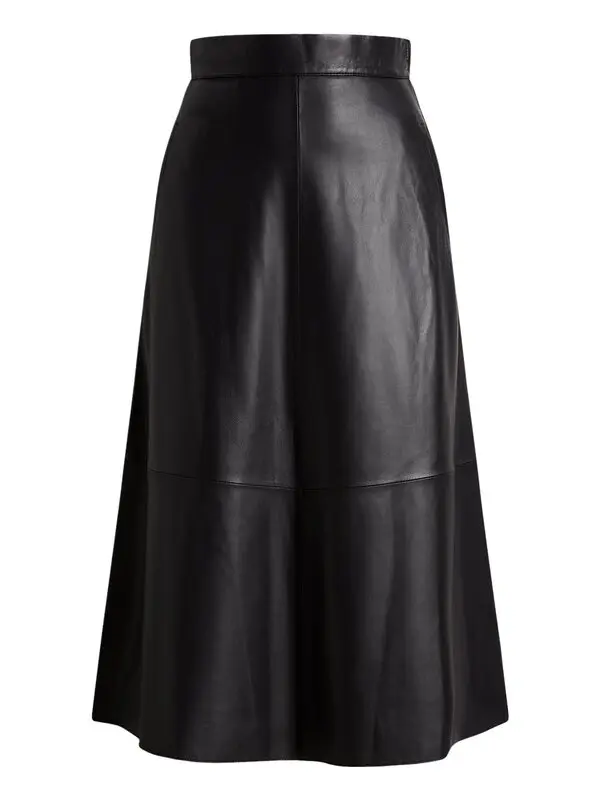 Scanlan Theodore Leather Long Skirt - Charcoal