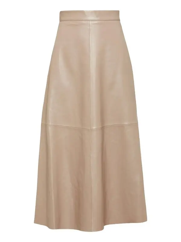 Scanlan Theodore Leather Long Skirt - Nougat
