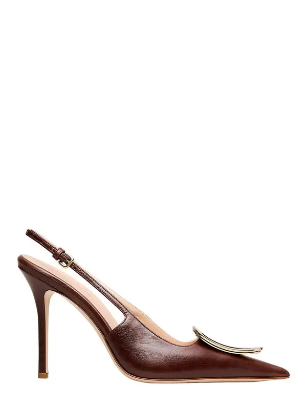 Scanlan Theodore Triangle Frame Slingback Pumps - Almond