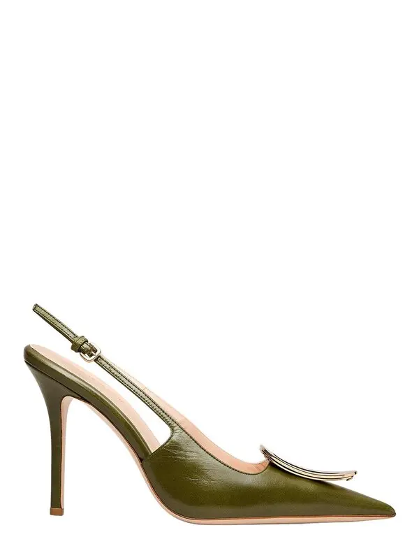 Scanlan Theodore Triangle Frame Slingback Pumps - Dark.jungle