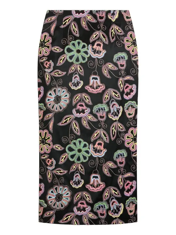Scanlan Theodore Printed Satin Pencil Skirt - Multi