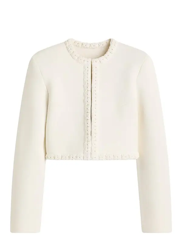 Scanlan Theodore Crepe Knit Crochet Jacket - Cream