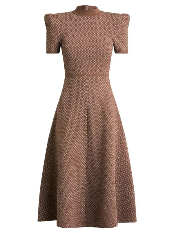 Scanlan Theodore Crepe Knit Gather Sleeve Dress - Rope