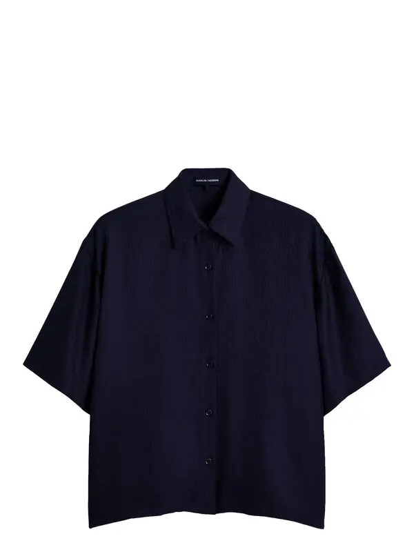 Scanlan Theodore Silk Jacquard Crop Shirt - Goodnight