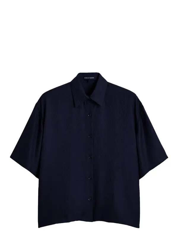 Scanlan Theodore Silk Jacquard Crop Shirt - Goodnight