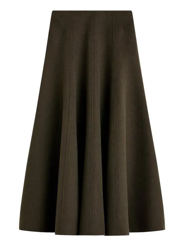 Scanlan Theodore Long Panelled Wool Skirt - Army